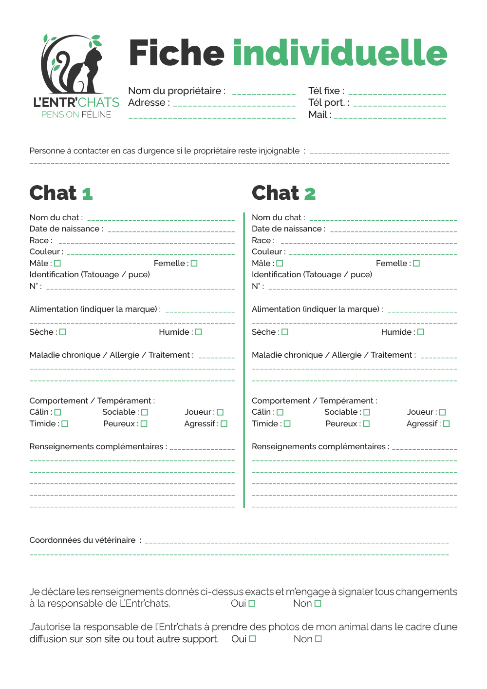 Fiche Individuelle – L'Entr'Chats